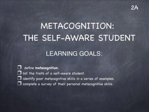 Lesson 2: Metacognition: The Self-Aware Student
